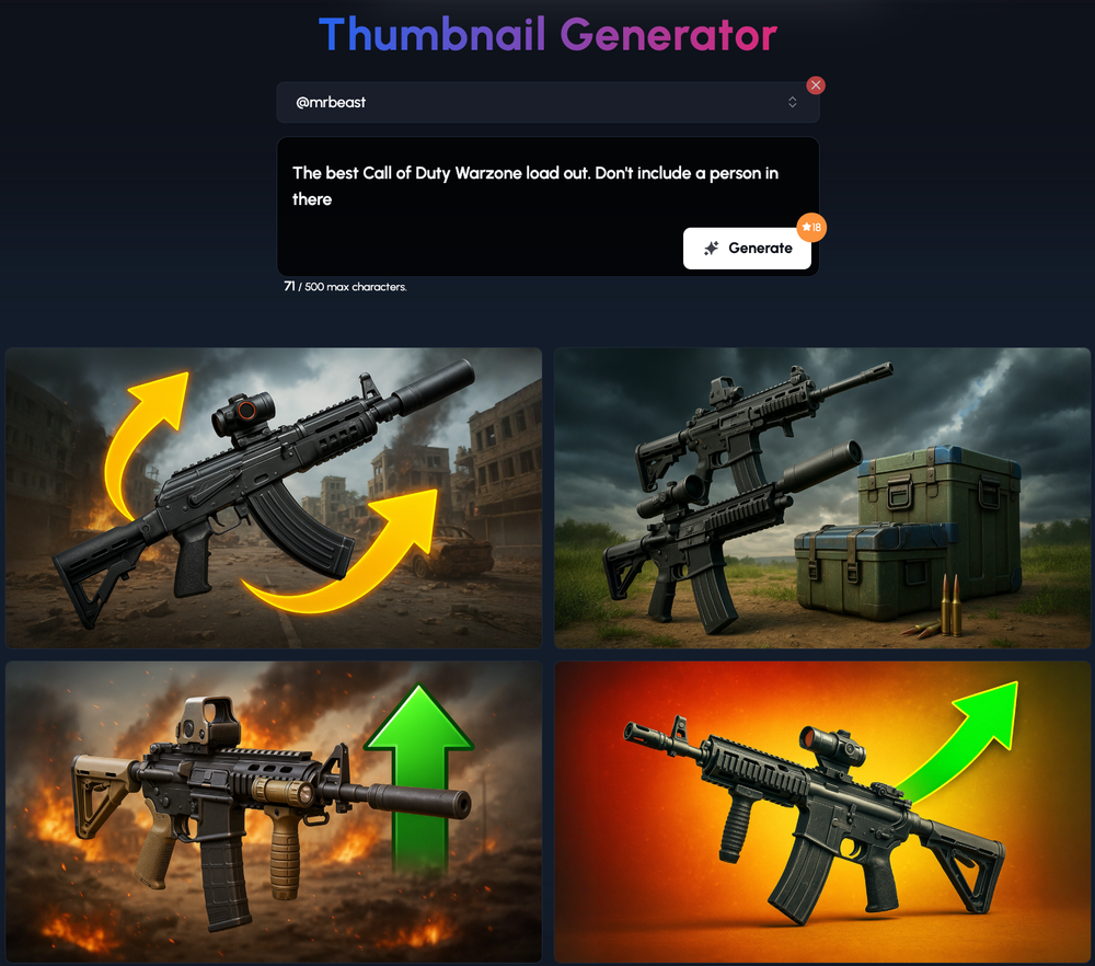 1-Click AI Mr Beast Thumbnail Maker | 1of10