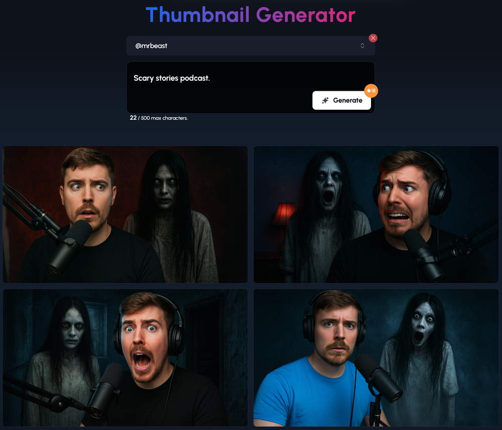 1-Click AI Mr Beast Thumbnail Maker | 1of10